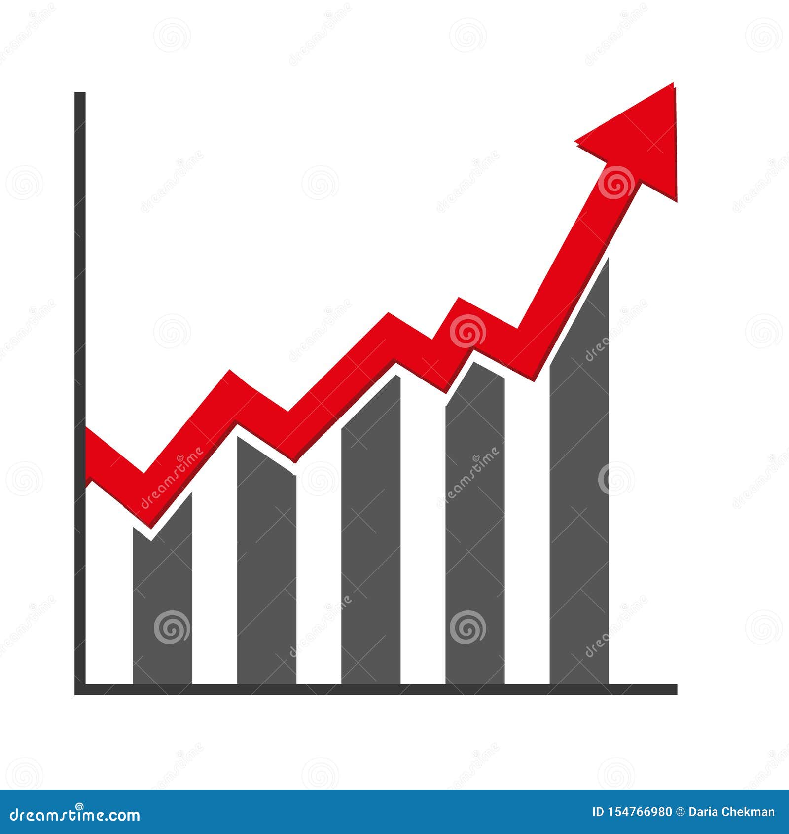 The Growing Graph Icon. Progress Symbol Stock Vector - Illustration of ...