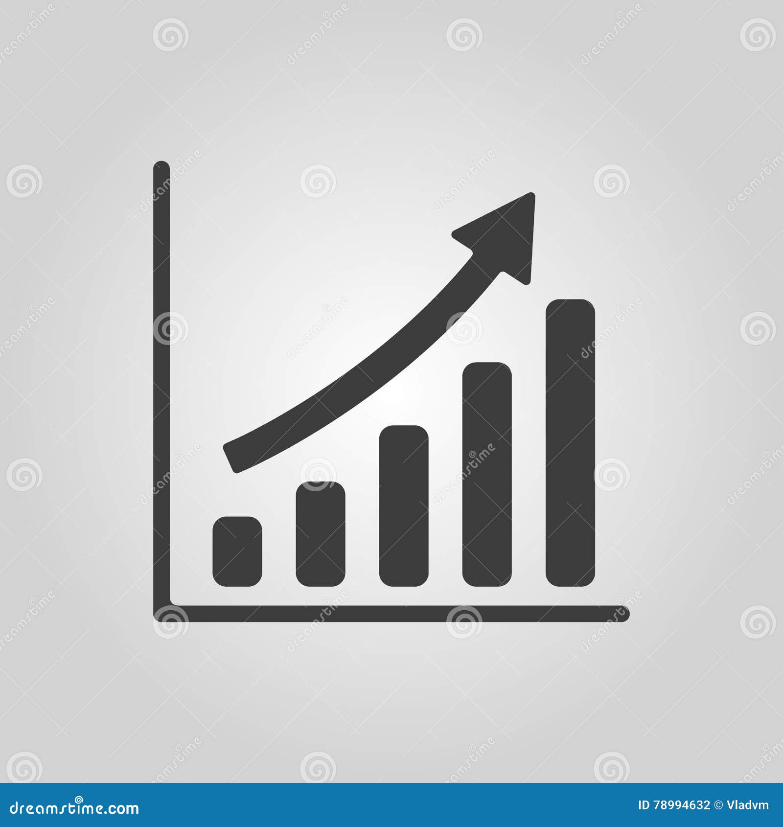 The Growing Graph Icon. Progress Symbol Stock Vector - Illustration of ...