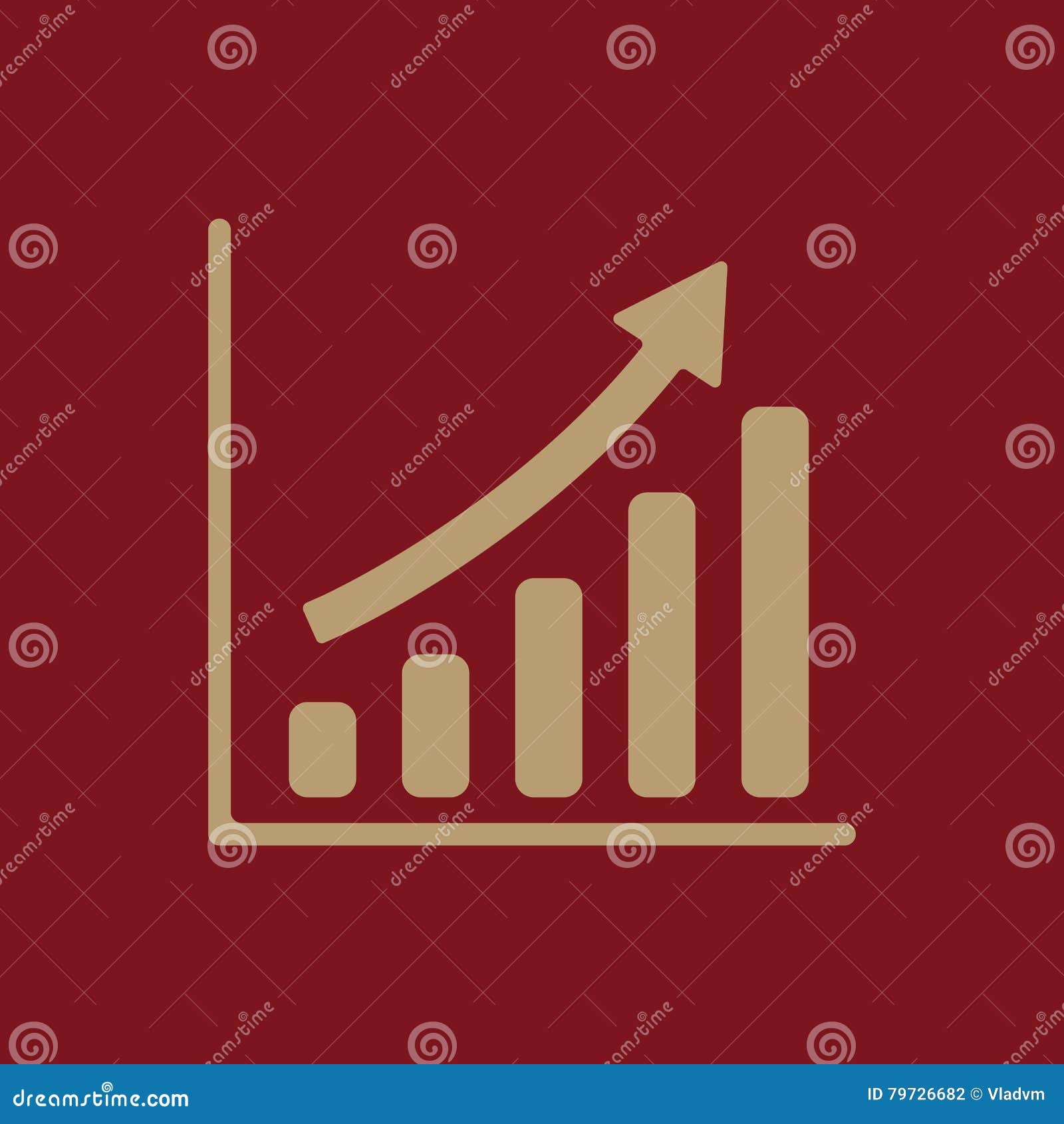 The Growing Graph Icon. Progress Symbol Stock Vector - Illustration of ...