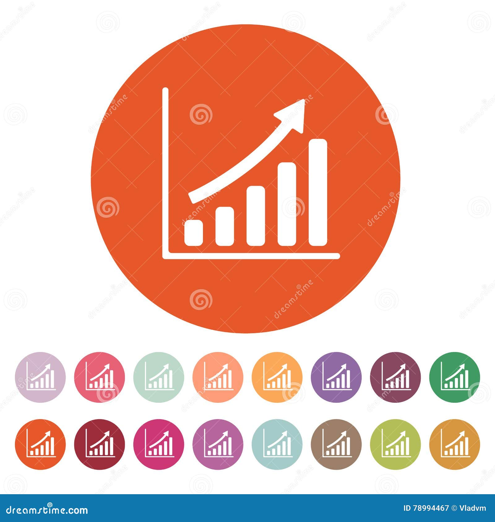 The Growing Graph Icon. Progress Symbol Stock Vector - Illustration of ...