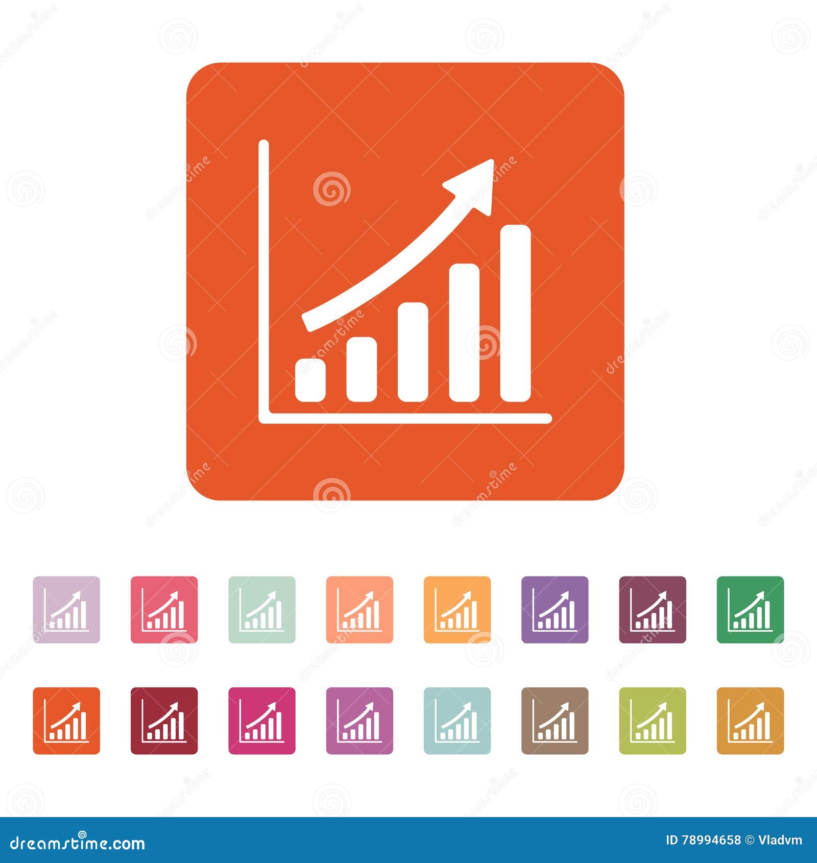 The Growing Graph Icon. Progress Symbol Stock Vector - Illustration of ...