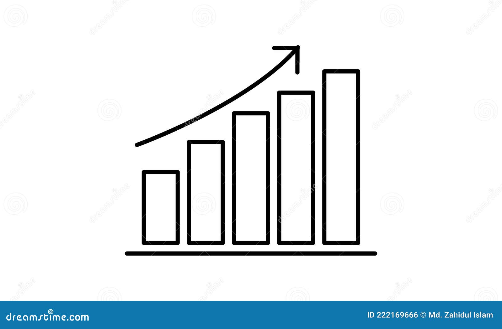 The Growing Graph Icon Progress Symbol Flat Vector Image Stock Vector ...
