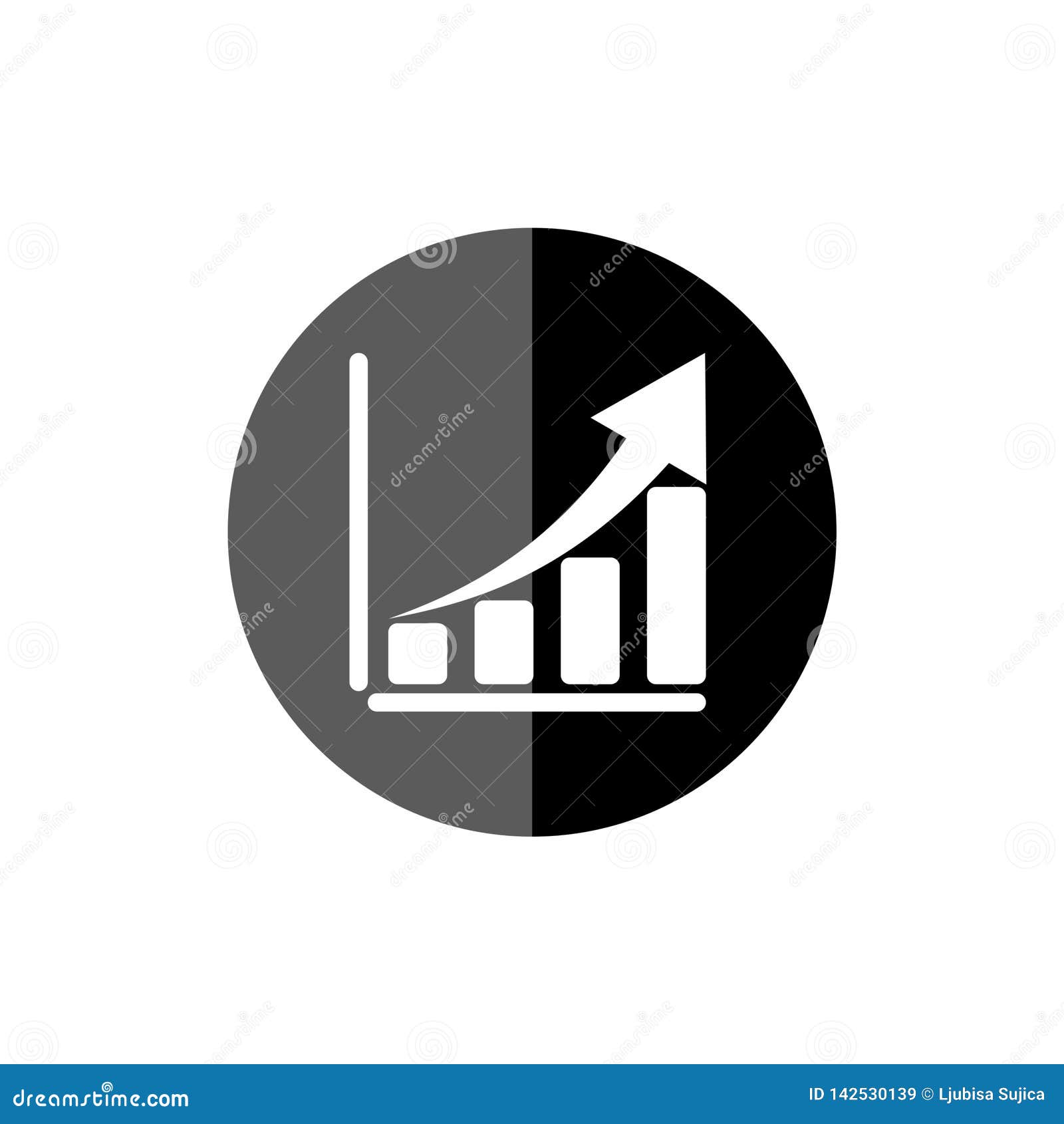 Growing Graph Icon, Progress Symbol, Simple Vector Icon Stock ...