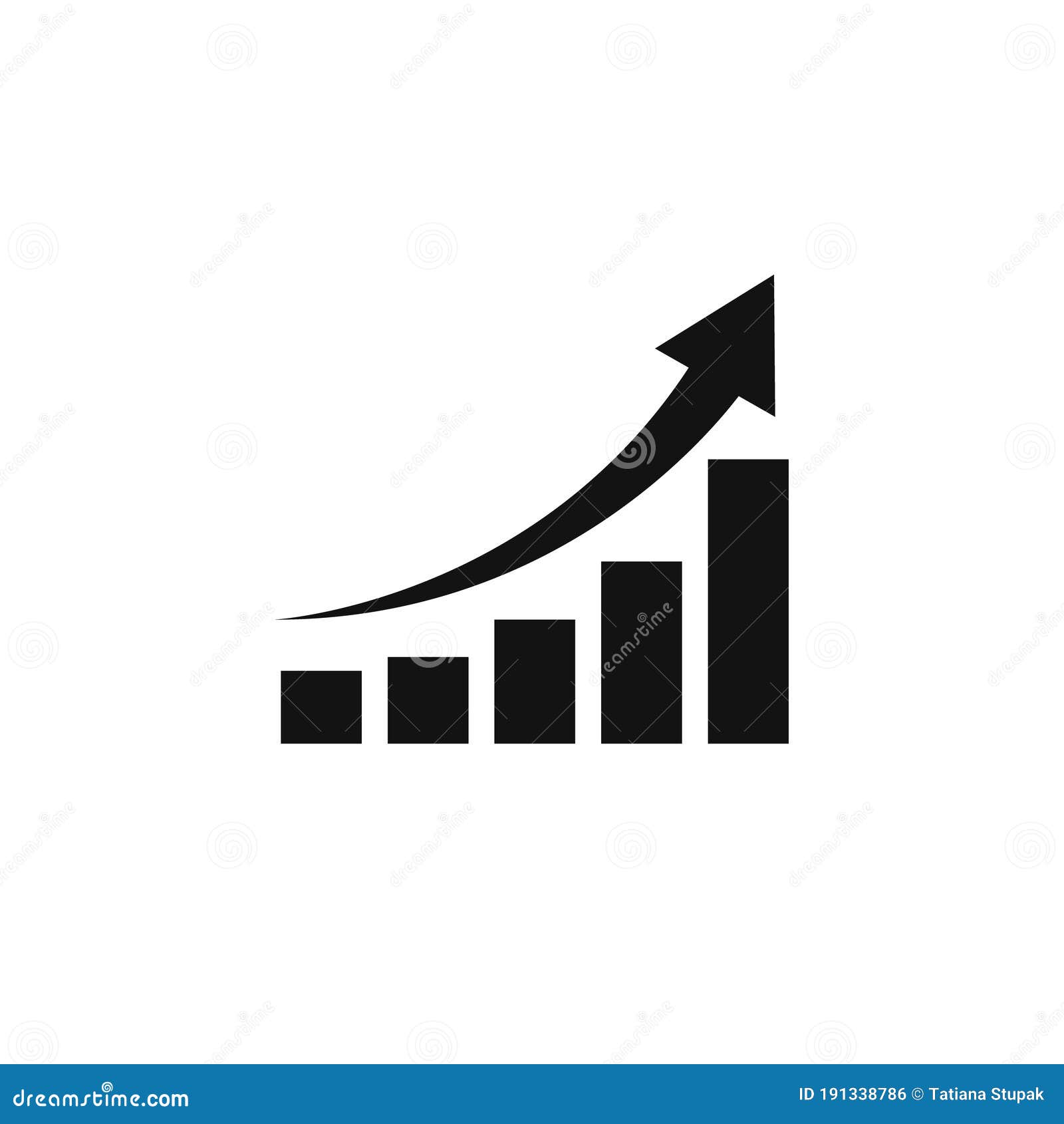 Growing Graph Icon, Vector Isolated Flat Style Symbol Stock Vector ...