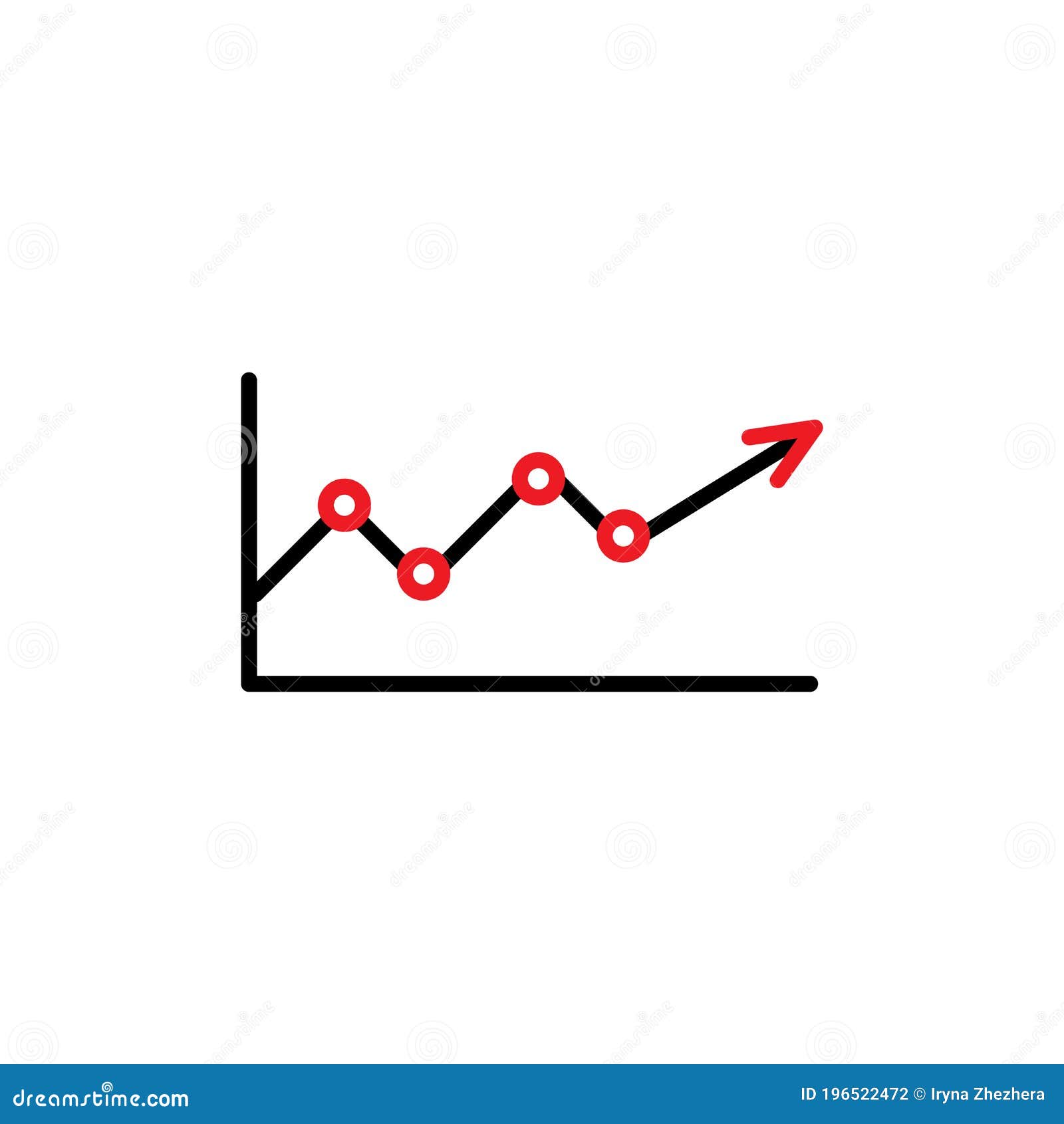 Growing Graph with Red Points, Infographic Vector Icon. Stock Vector ...