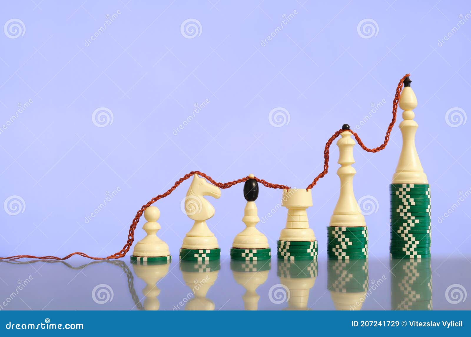 Growing Graph Represented by Chess Pieces` Value. Growth, Investment ...