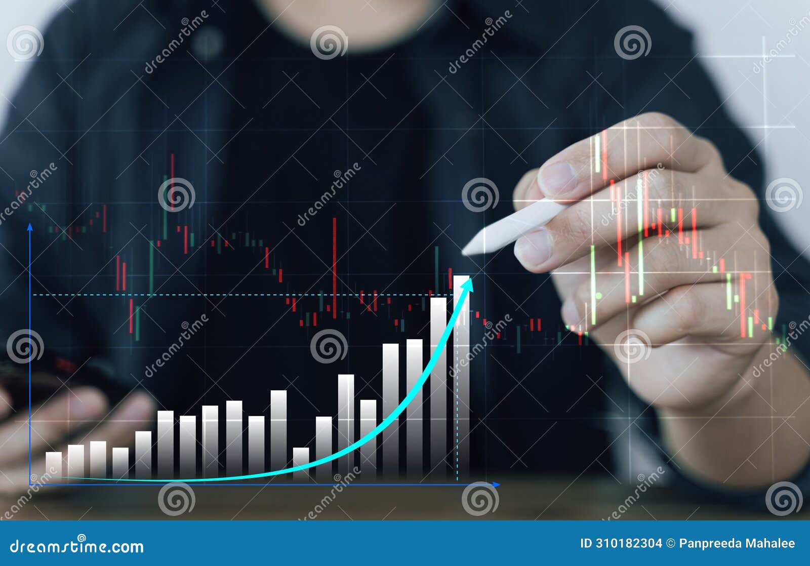Growing Graph with Stock Graph Concept Investing in Stock Trading Stock ...