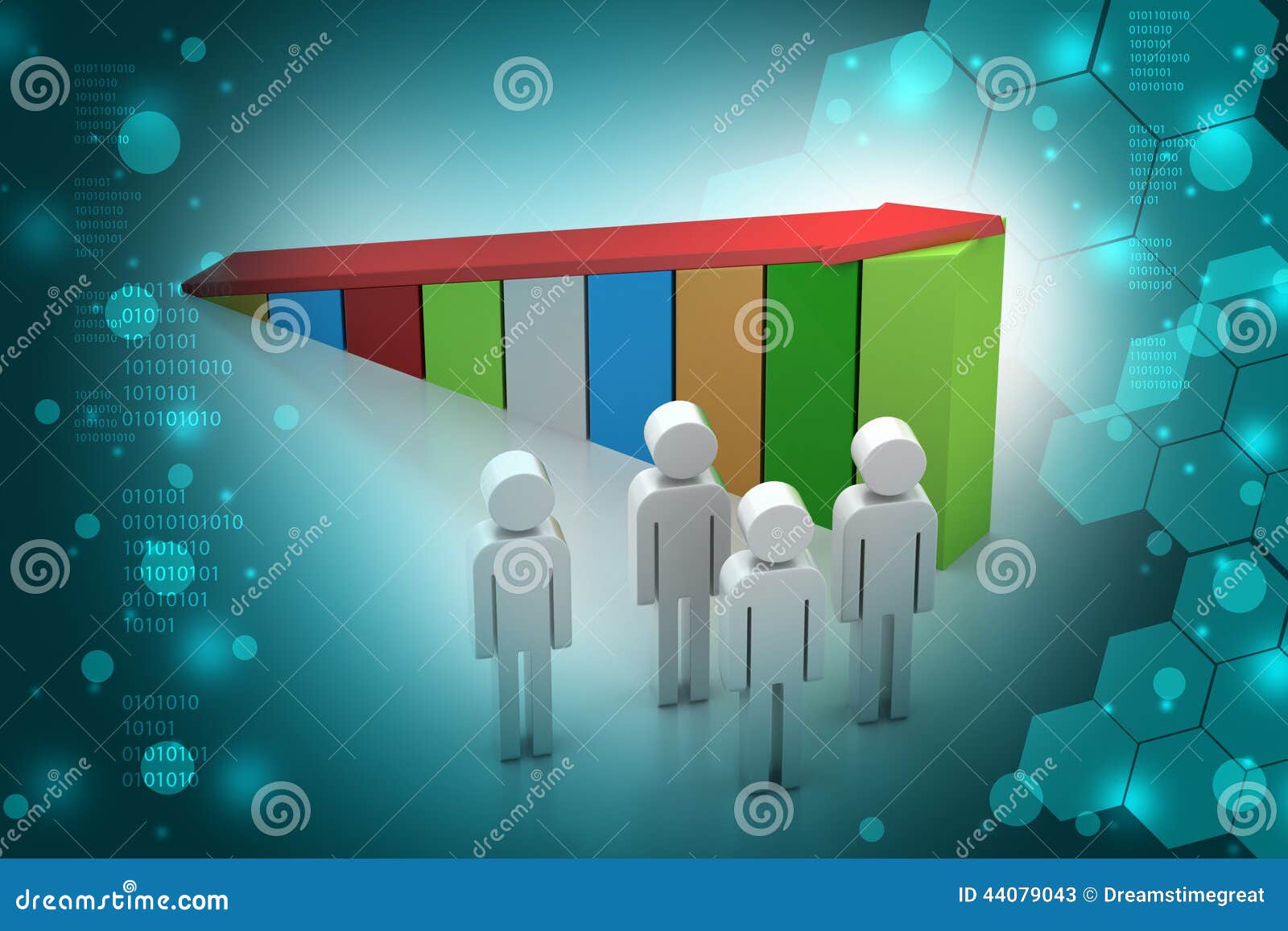 Growing graph and team stock illustration. Illustration of conceptual ...
