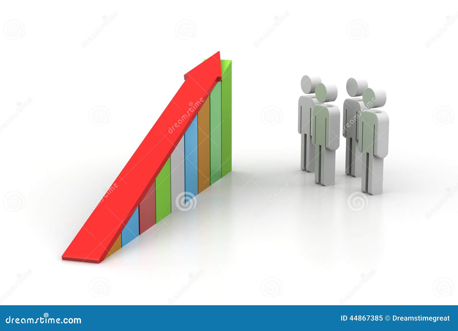 Growing graph and team stock illustration. Illustration of future ...