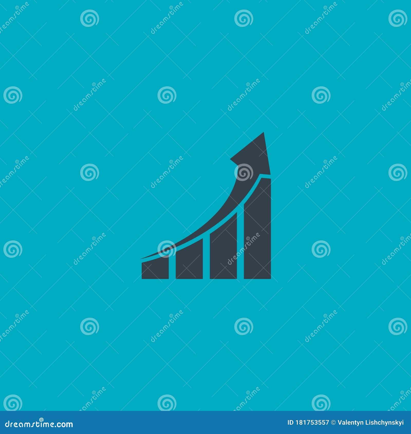Growing Graph Up. Simple Vector Symbol in Flat Style Stock Vector ...