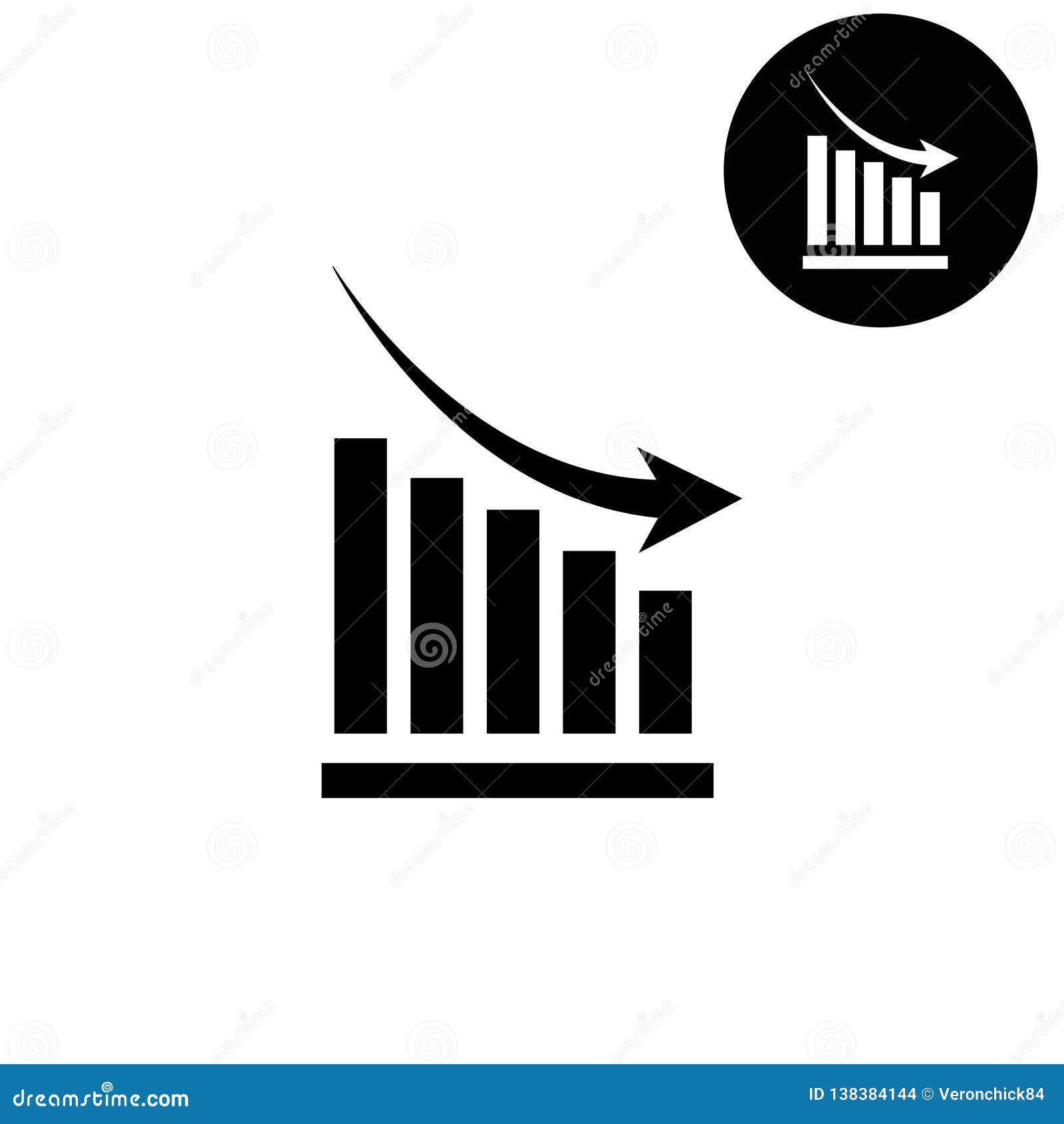 Growing Graph - White Vector Icon Stock Vector - Illustration of ...