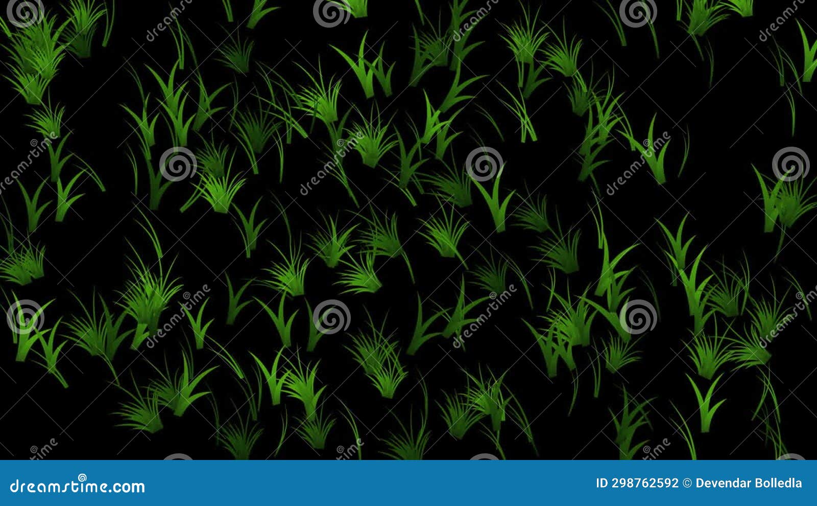 Growing Green Grass Motion Graphics with Plain Black Background Stock ...