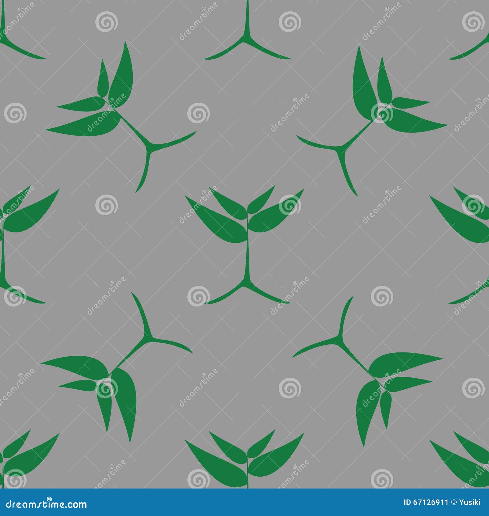 Growing Green Plants, Seamless Pattern. Stock Illustration ...