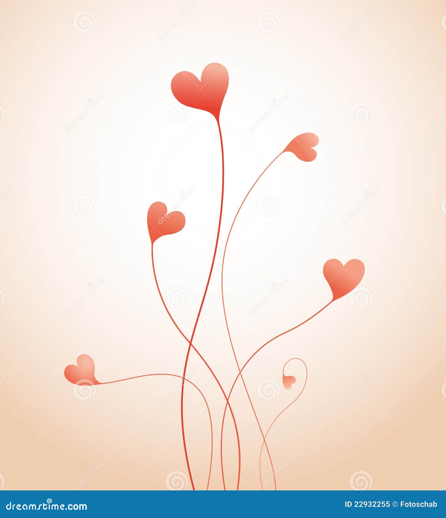 Growing hearts stock vector. Illustration of cute, love - 22932255
