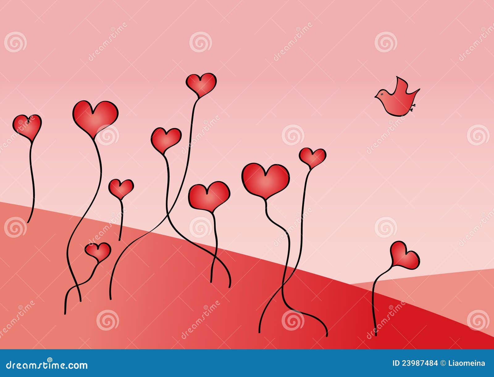 Growing hearts stock vector. Illustration of plant, cute - 23987484
