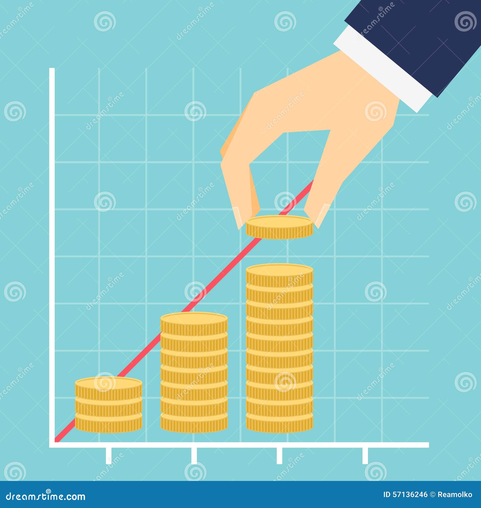 Growing Income Graph Vector Illustration Stock Vector - Illustration of ...