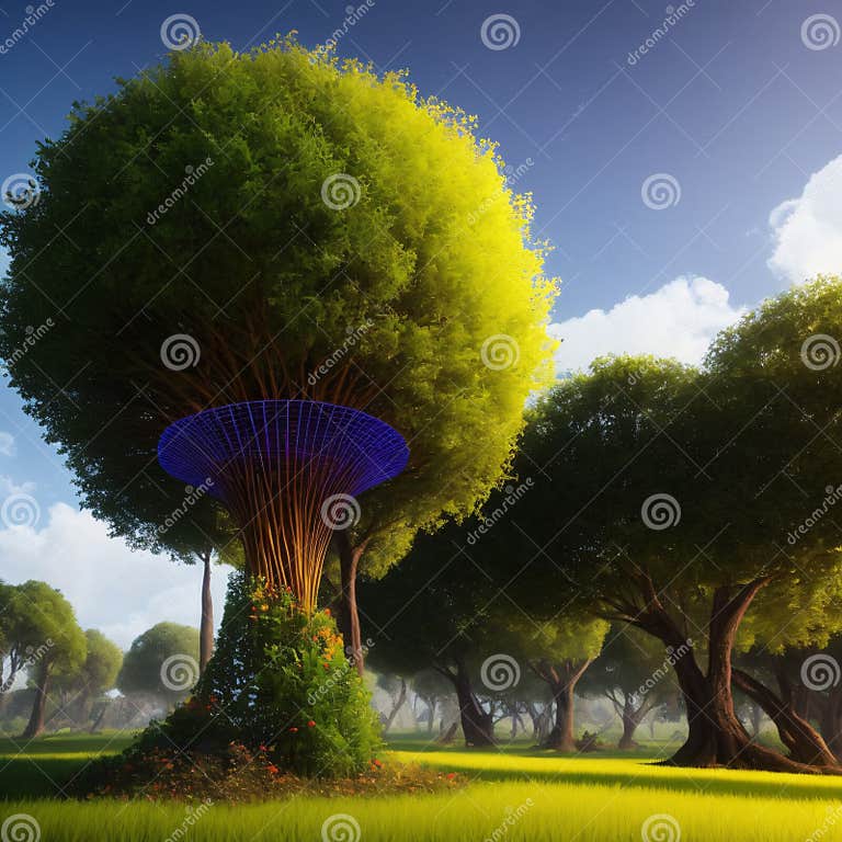 Growing Internet Startup , with Green Tree Growing from Network of Data and Information, Ai ...