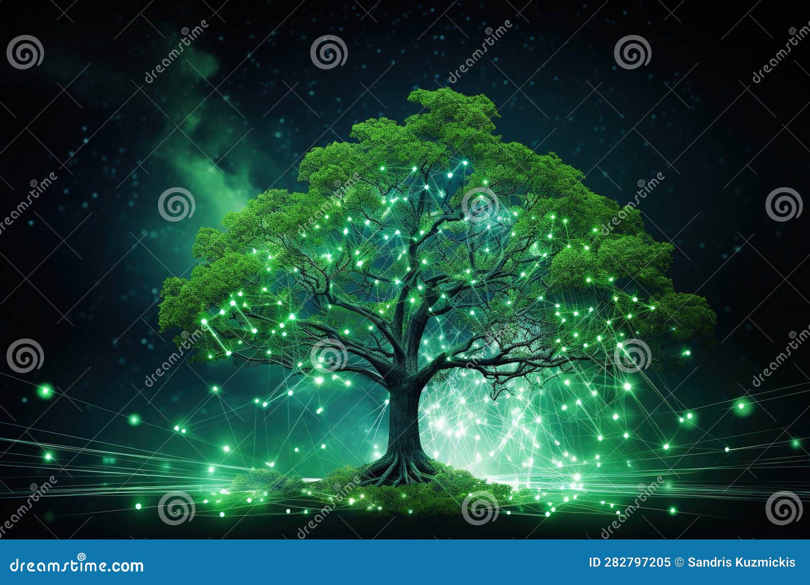 Growing Internet Startup, with Green Tree Growing from Network of Data ...