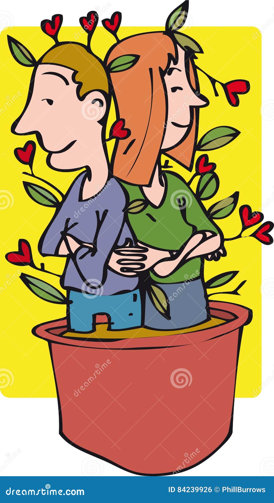 Growing love stock vector. Illustration of couple, growth - 84239926