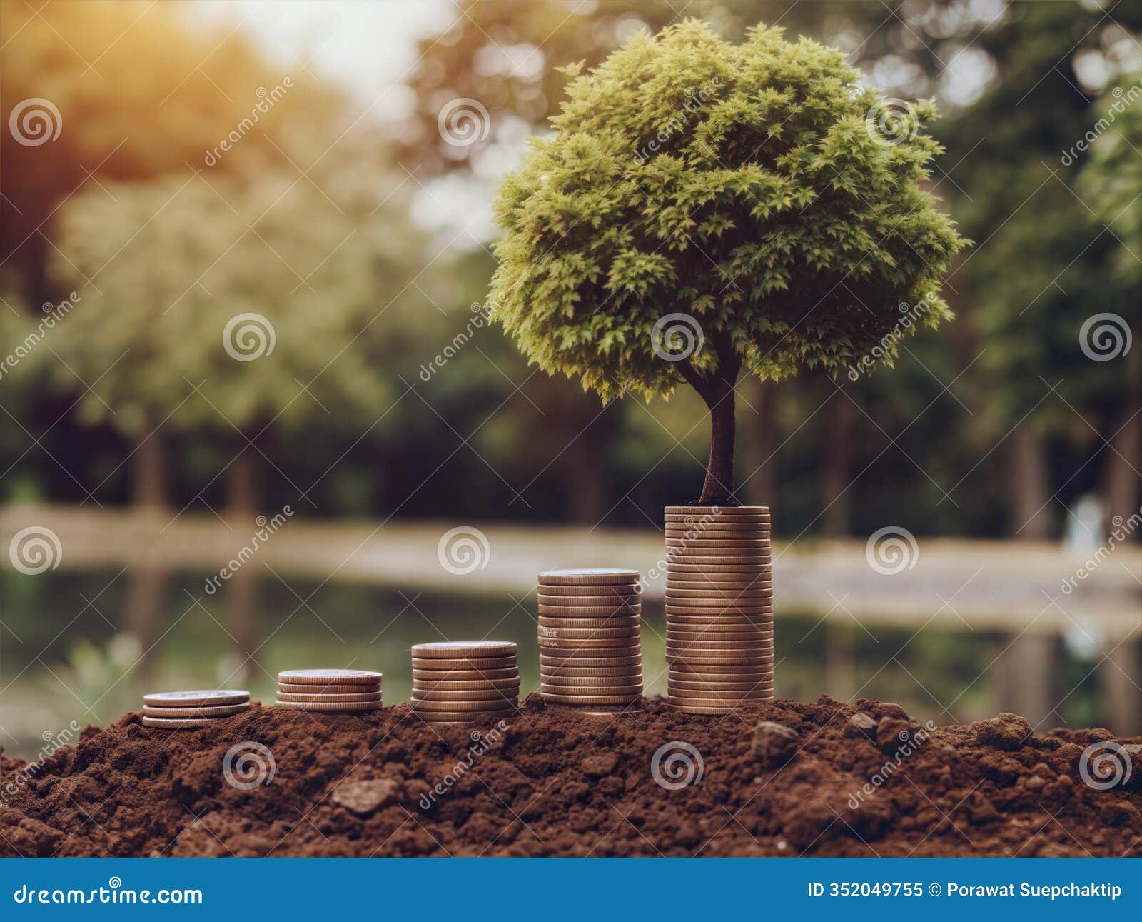 Growing Money Tree stock illustration. Illustration of chart - 352049755