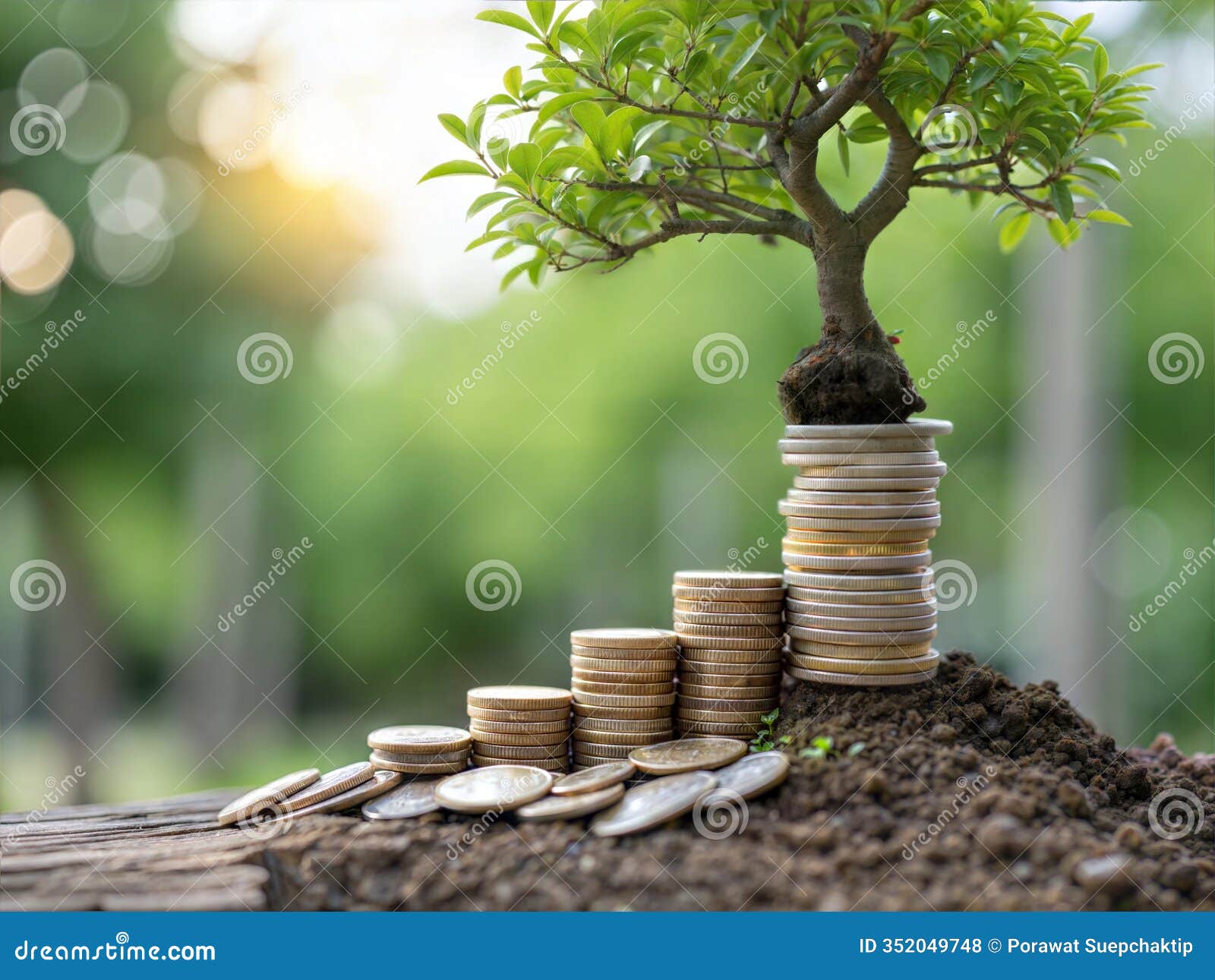 Growing Money Tree stock illustration. Illustration of currency - 352049748