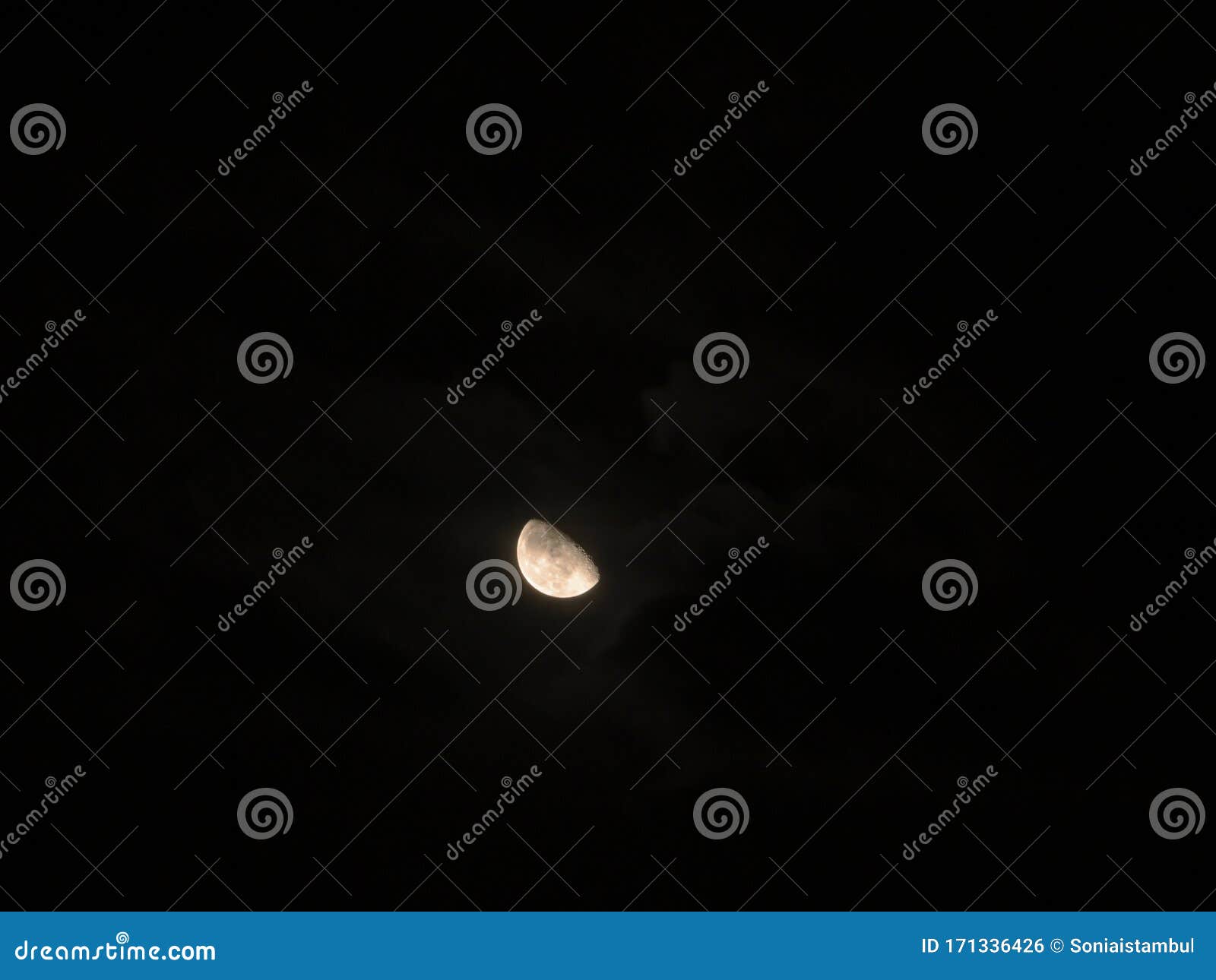 The Growing Moon in the Dark Sky Stock Photo - Image of space, lunar ...