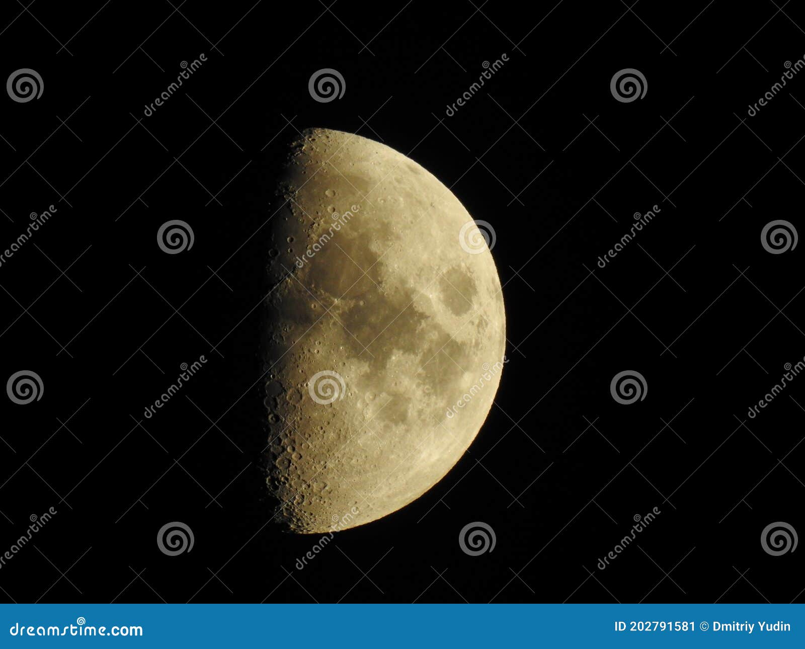 Growing Moon with Visible Craters on the Surface Stock Image - Image of ...