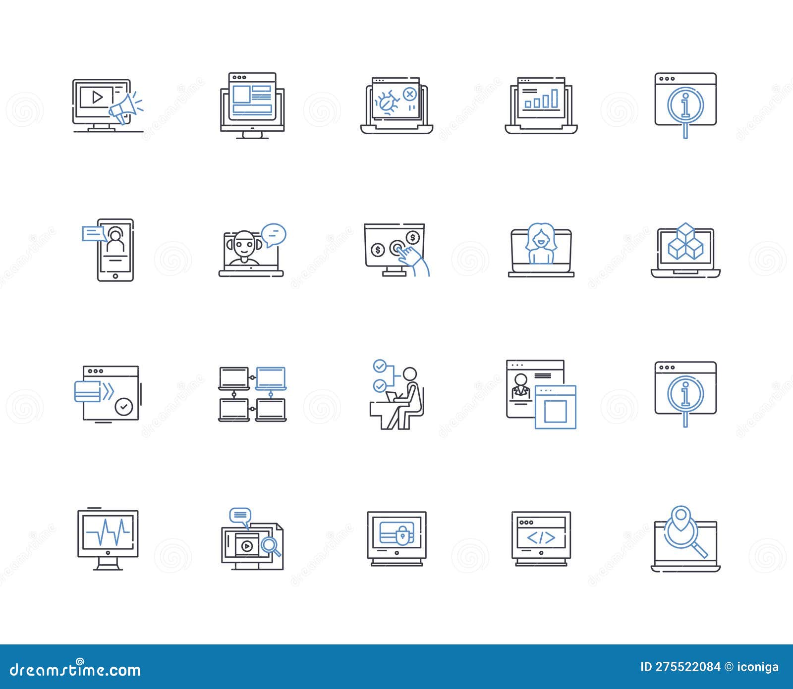 Growing Nerks Line Icons Collection. Evolution, Adaptation, Development ...