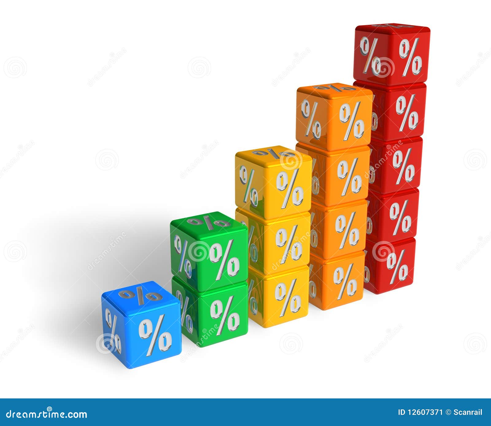 Growing percents stock illustration. Illustration of color - 12607371