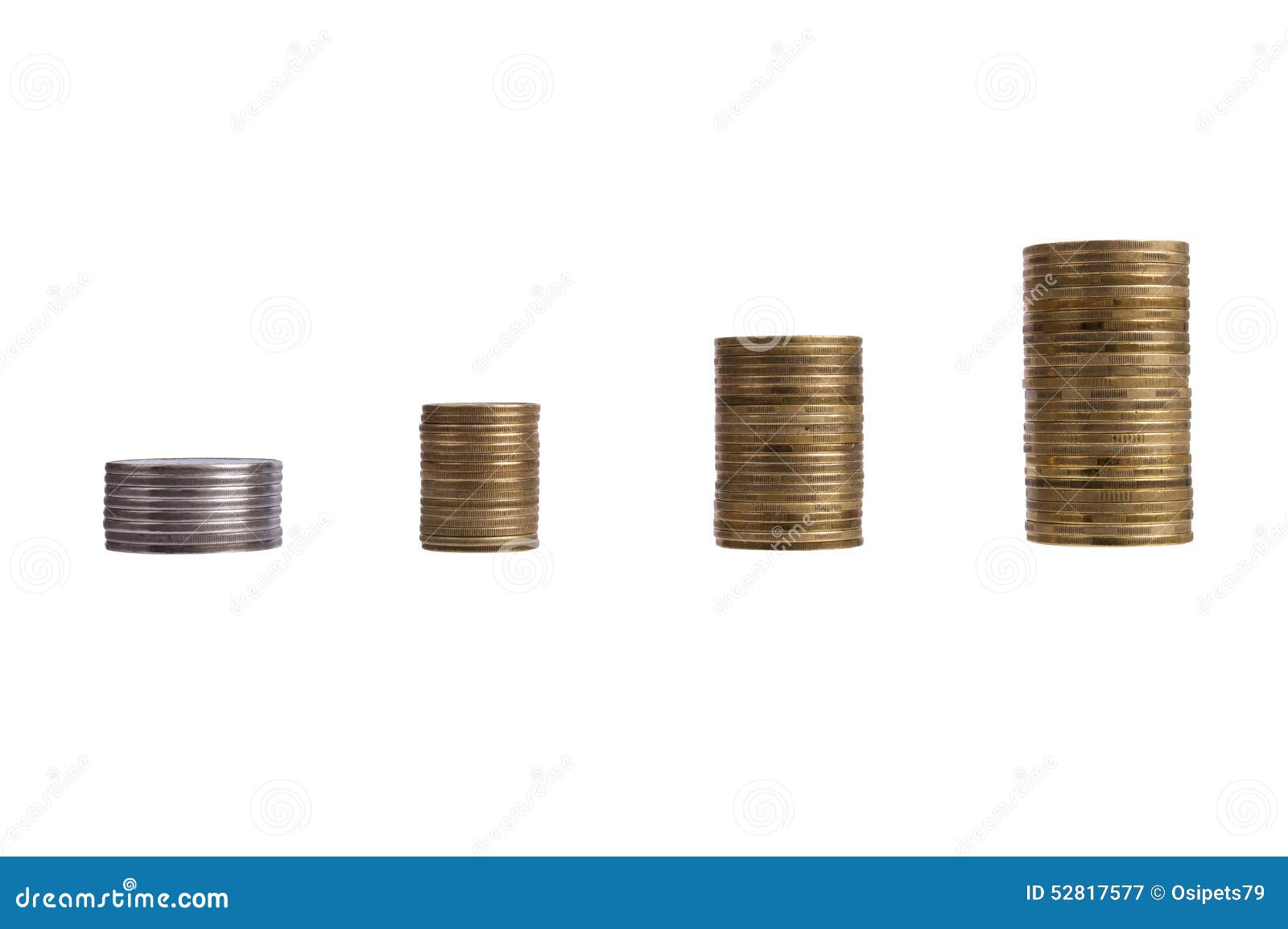 Growing piles of coins stock image. Image of kopek, space - 52817577