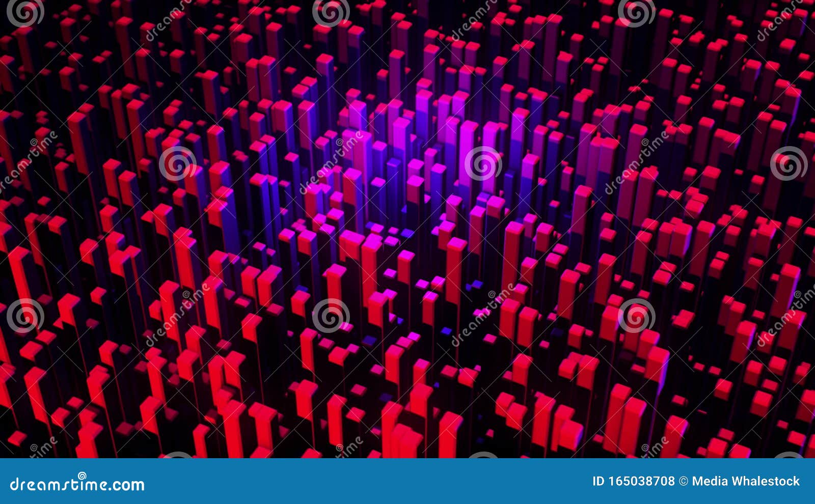 Growing Pink Structure on Black Background. Animation. Abstract Surface ...