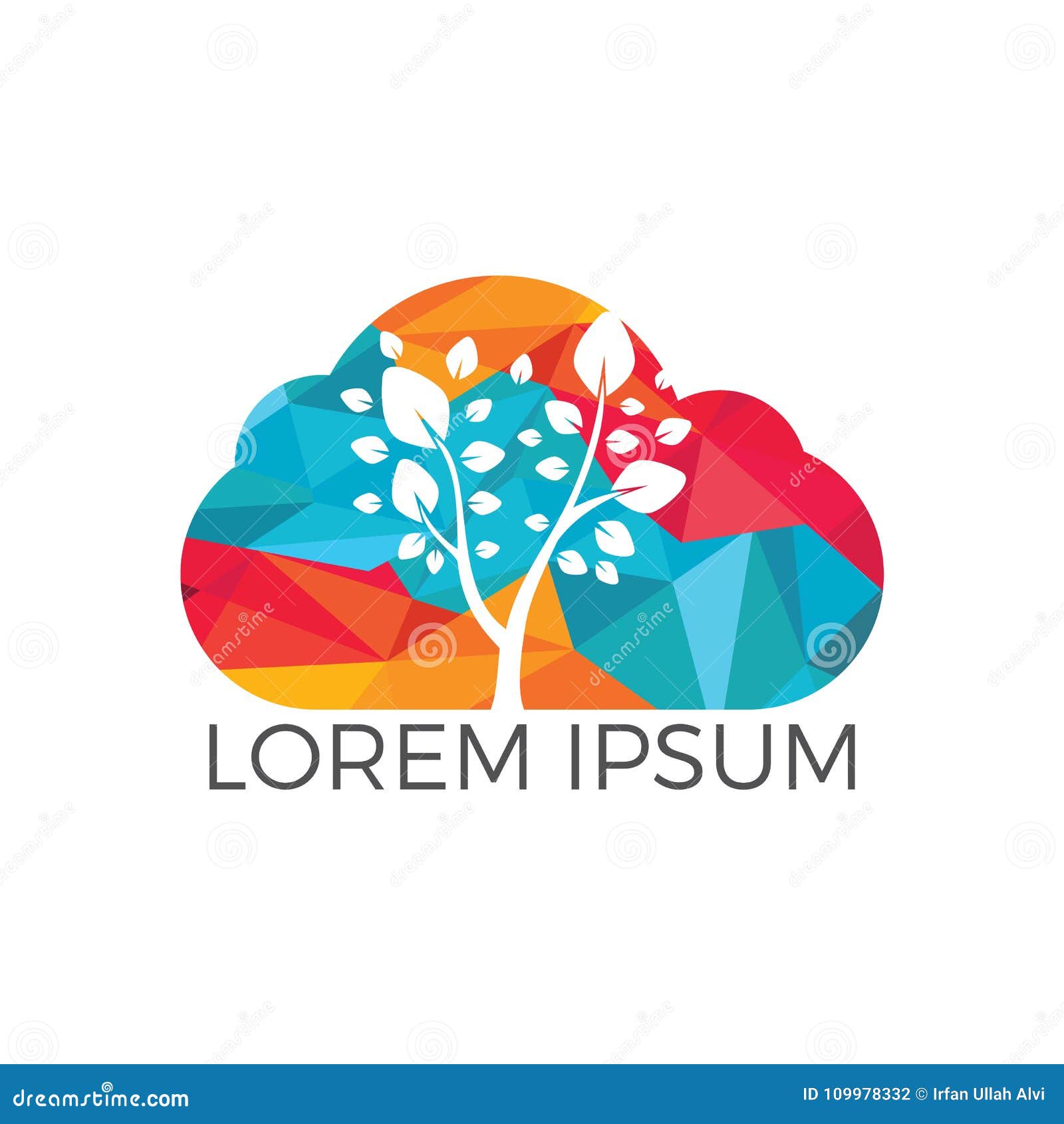 Cloud and Plant Logo Design. Stock Vector - Illustration of floral ...