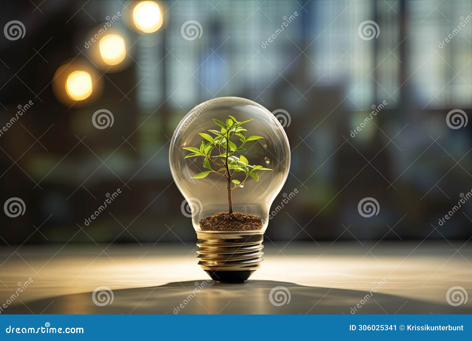 Growing Plant in Light Bulb AI Generated Stock Image - Image of ...