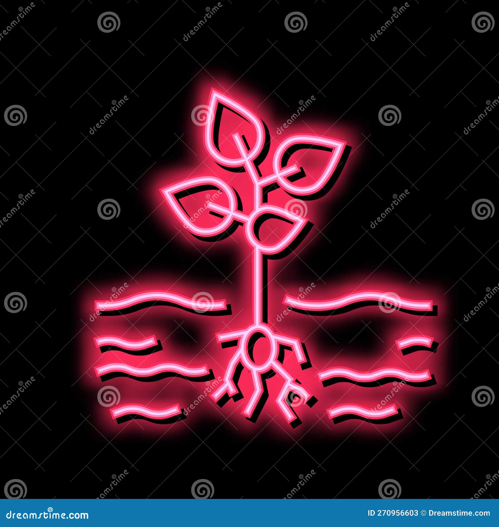 Growing Plant Neon Glow Icon Illustration Stock Vector - Illustration ...