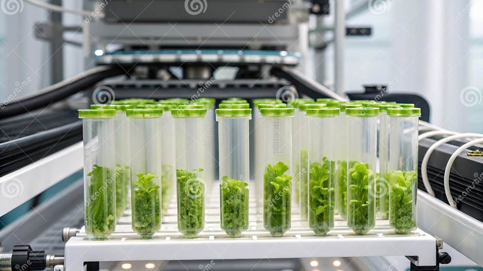Growing Plants in Test Tubes Using Hydroponic Technology Stock Photo ...