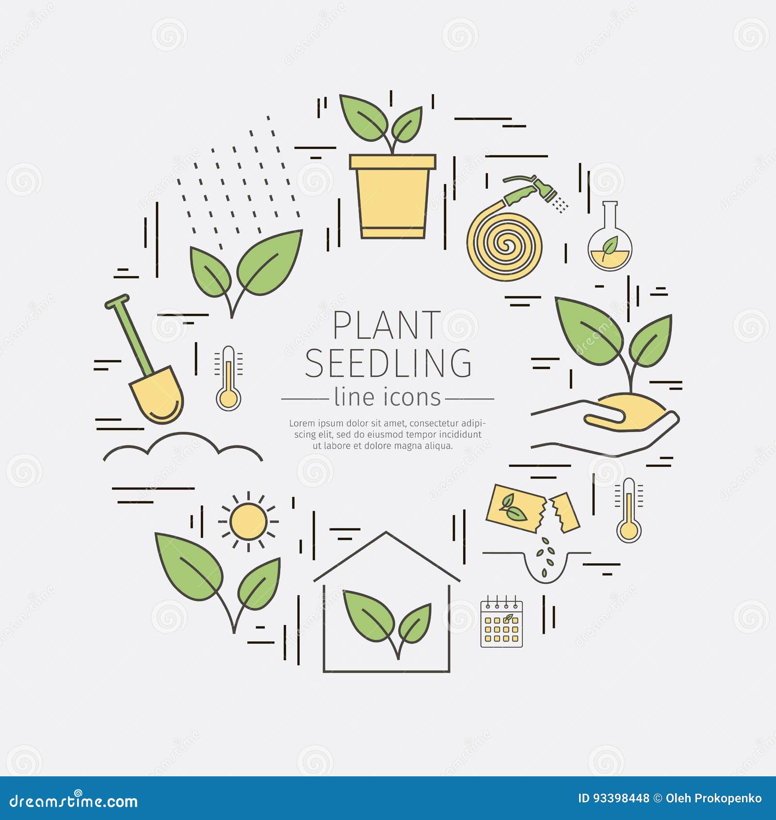 Growing plants web banner. stock vector. Illustration of group - 93398448