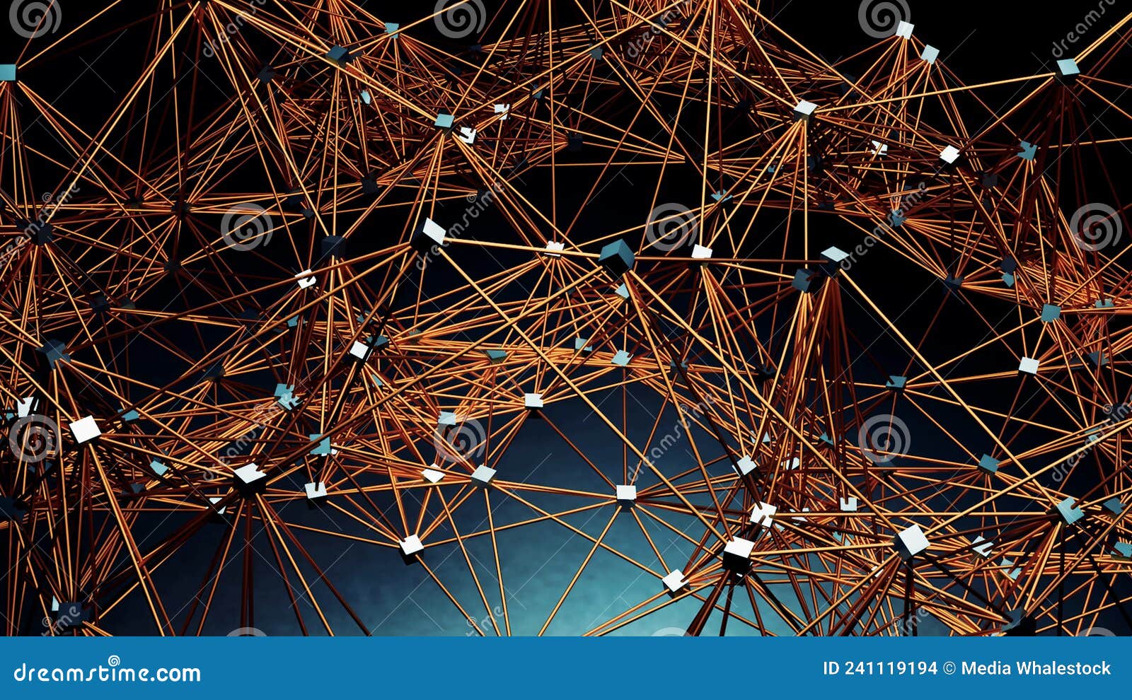 Growing Plexus Structure of Silver Spheres and Orange Connected Lines ...