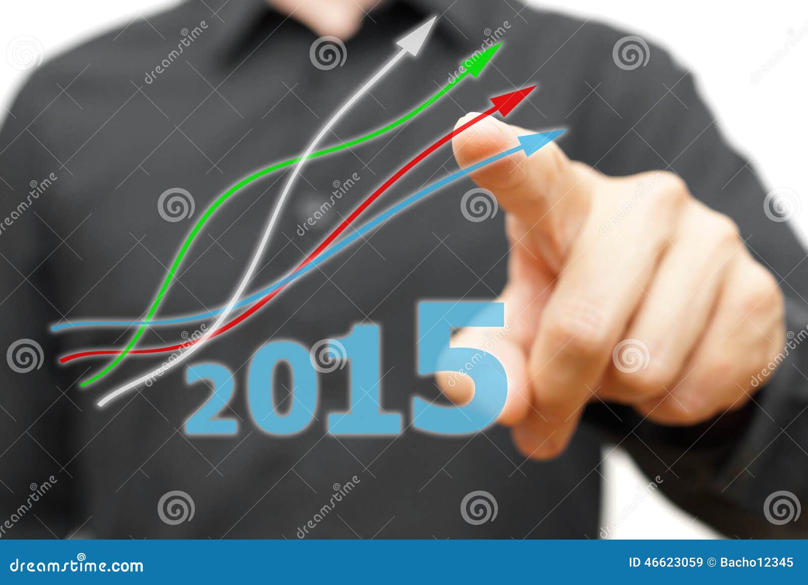 Growing and Positive Trend in Year 2015 Stock Illustration ...