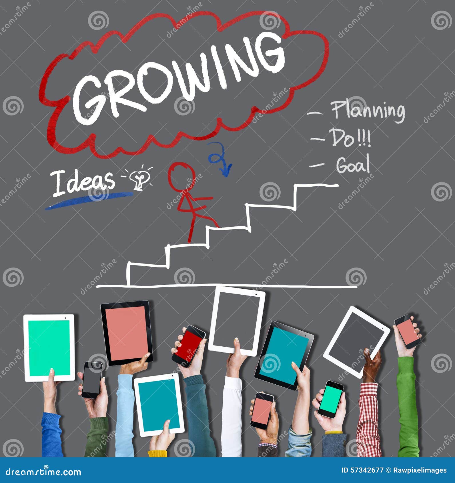 Growing Process Planning Improvement Development Concept Stock Image ...