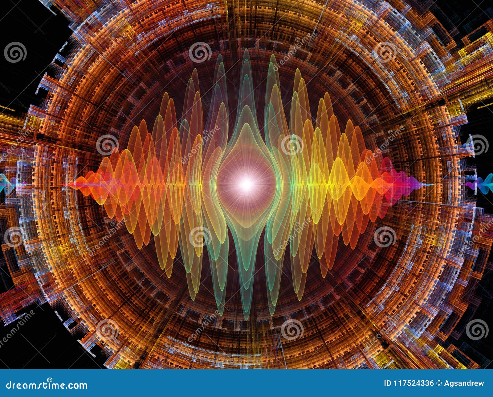 The Growing Radial Oscillation Stock Illustration - Illustration of ...