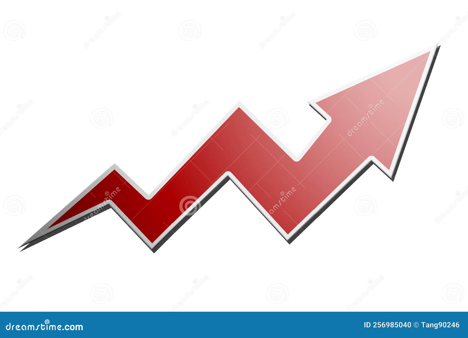 Growing Red Arrow for Concept of Growth and Increase Stock Illustration ...