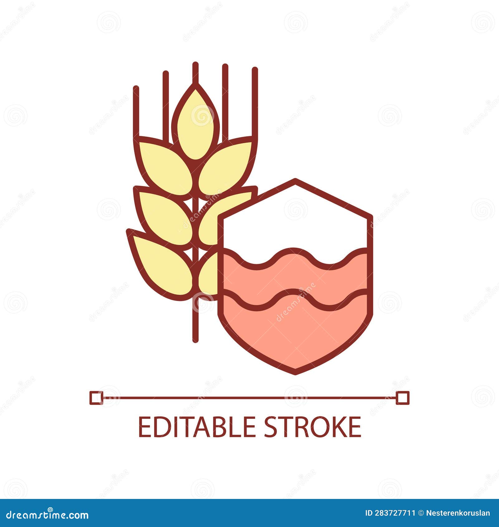 Growing Resistant Crop Line Icon Heatflation Concept Stock Vector ...
