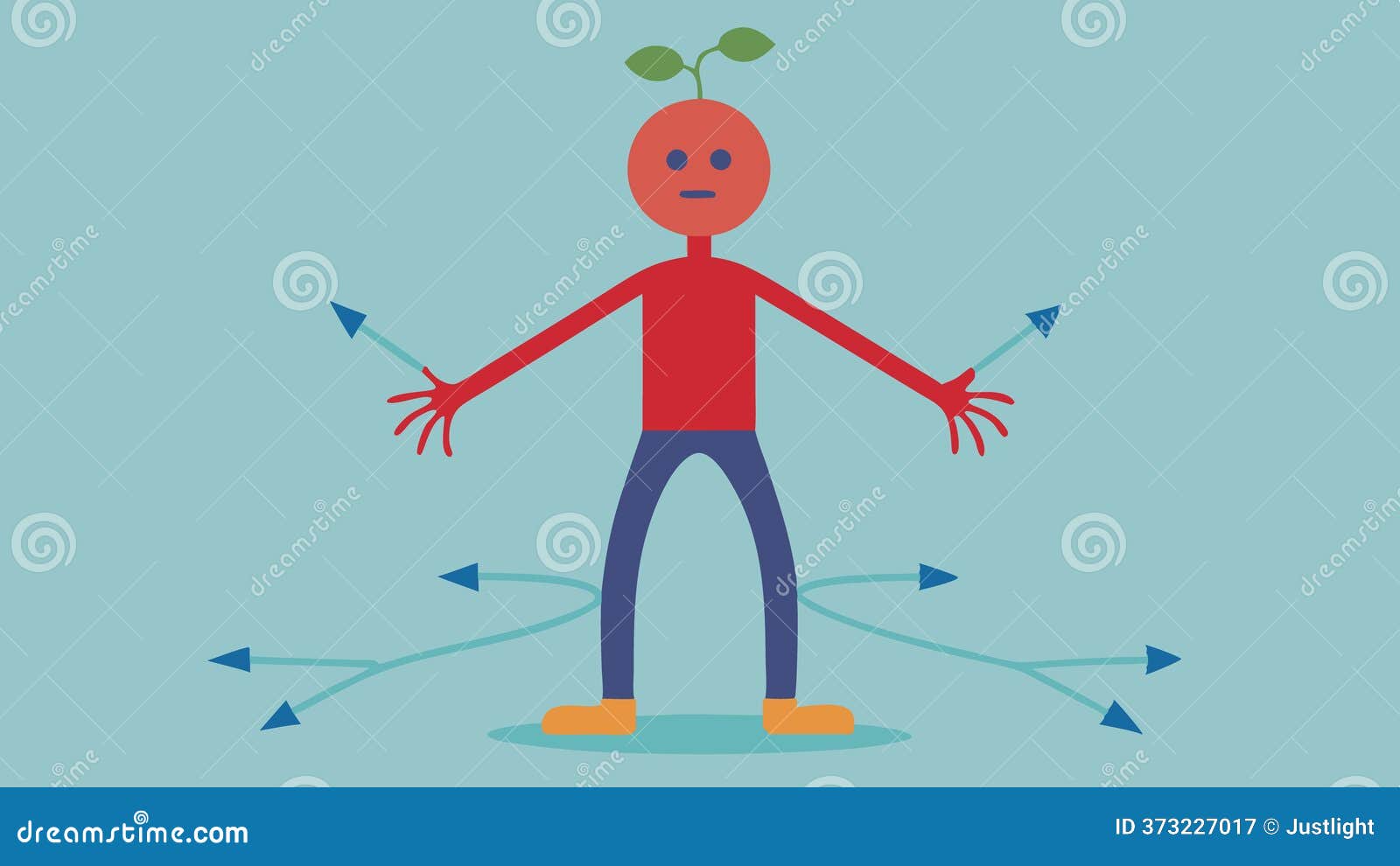 Growing Roots A Character Whose Feet Are Entangled In Roots Labeled ...