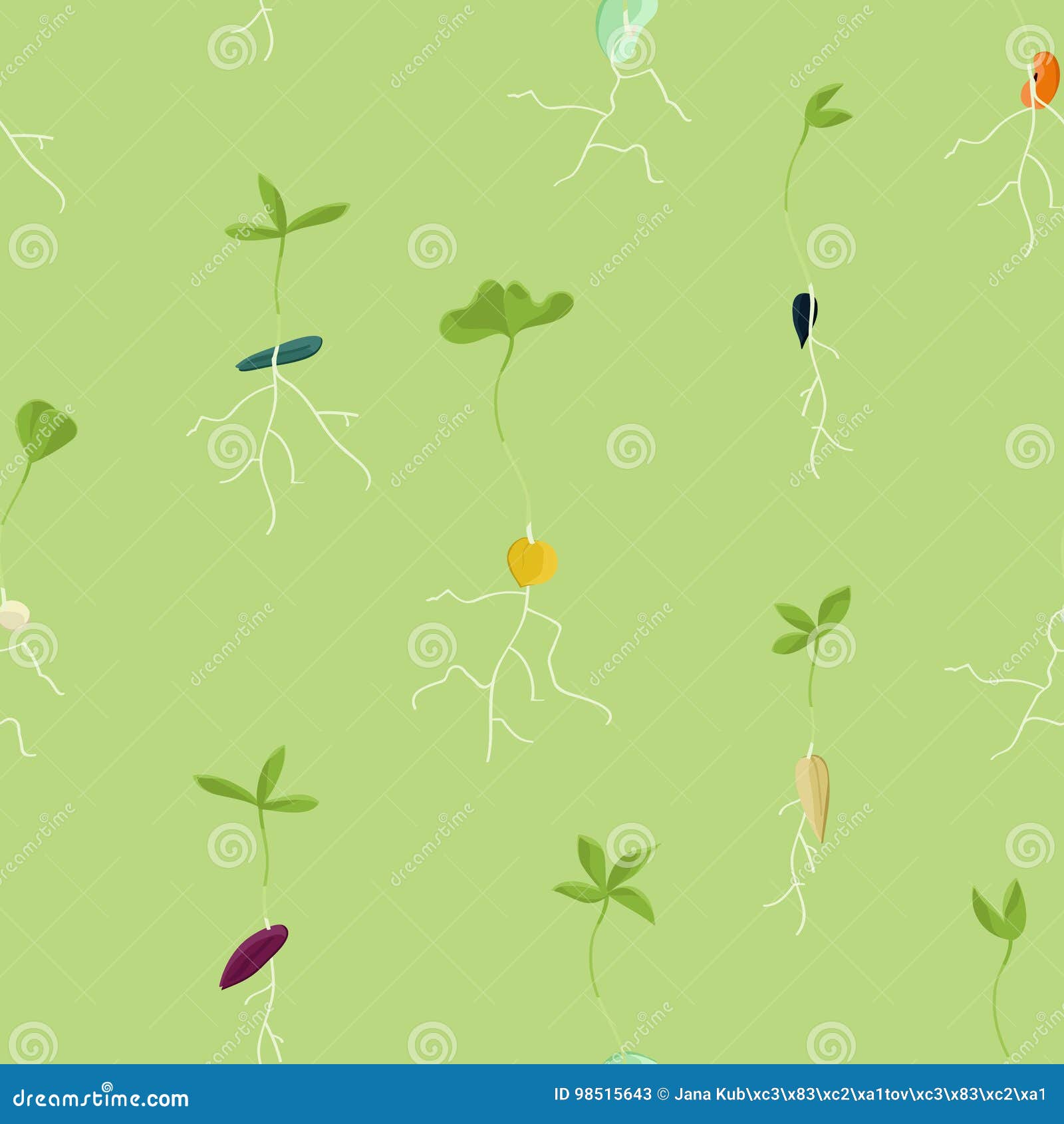 Growing seeds stock vector. Illustration of garden, seeds - 98515643