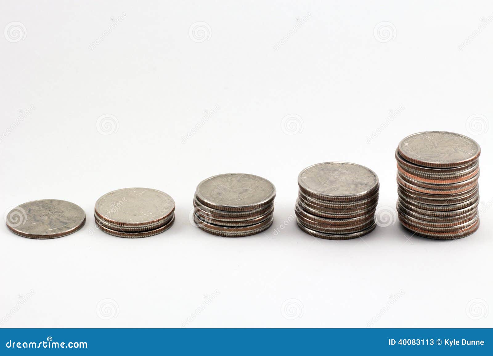 Growing stacks of coins stock image. Image of growth - 40083113