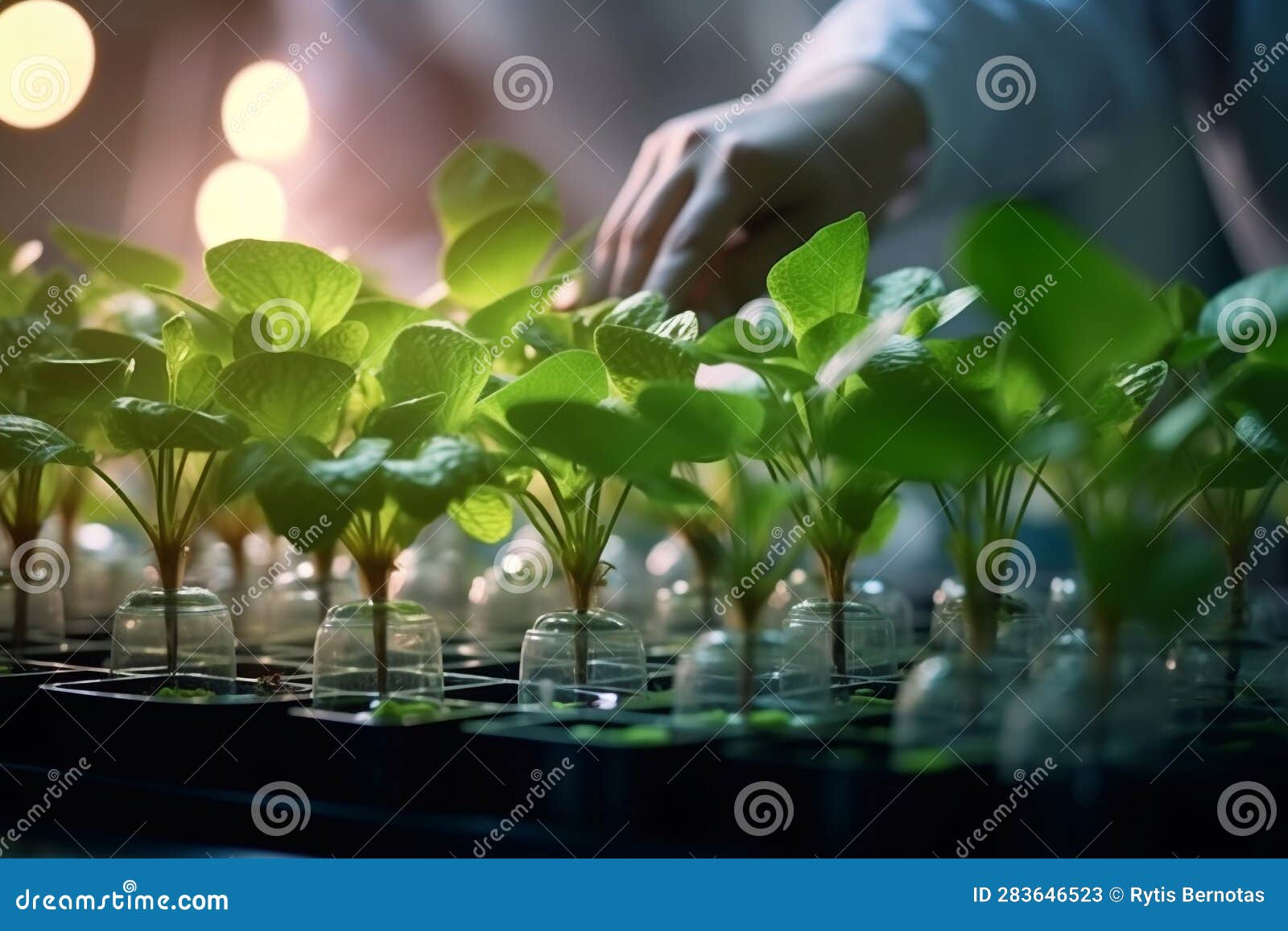 Growing and Studying Plants in Laboratory. Generative AI Stock ...
