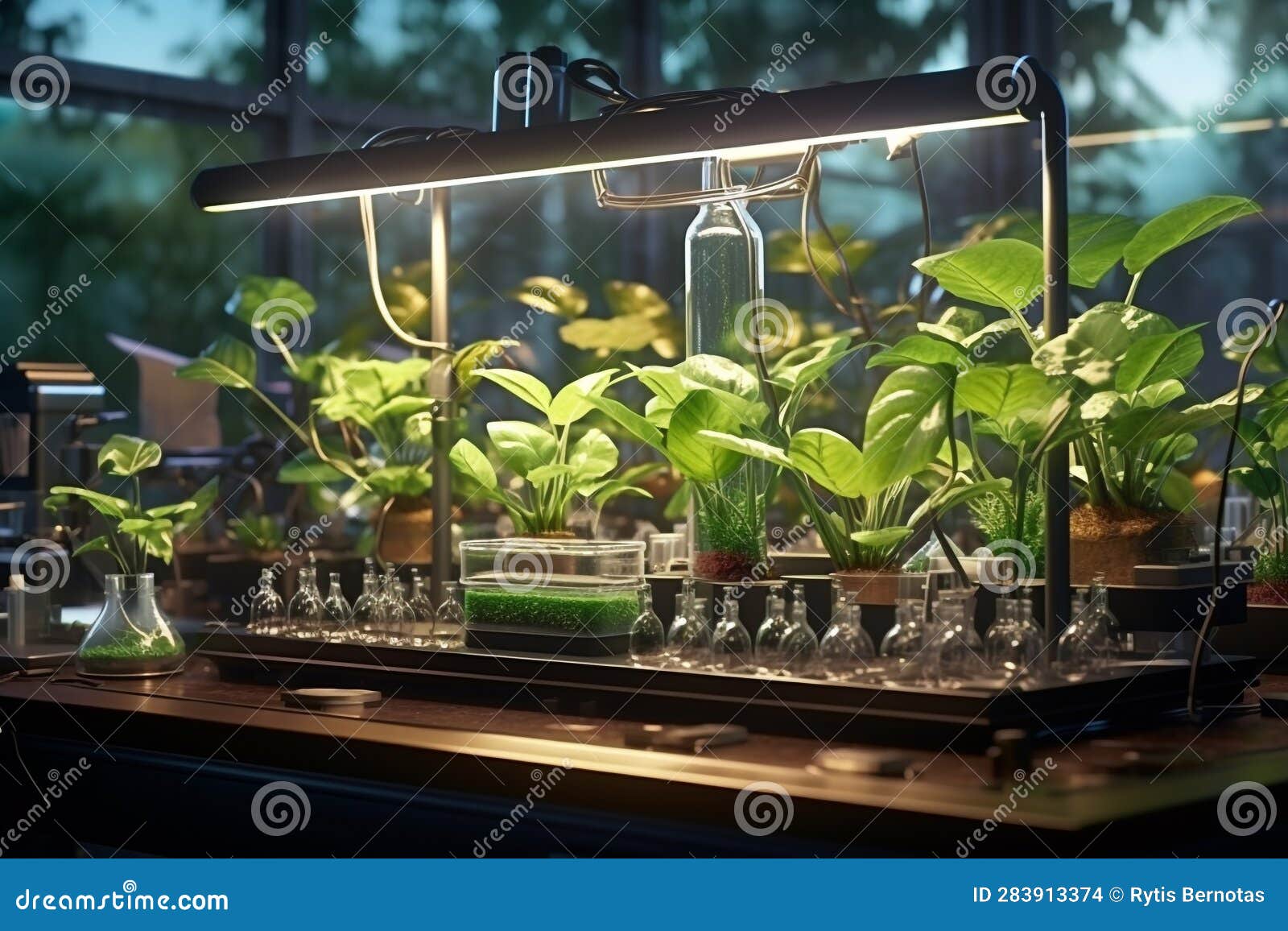 Growing and Studying Plants in Laboratory. Generative AI Stock ...