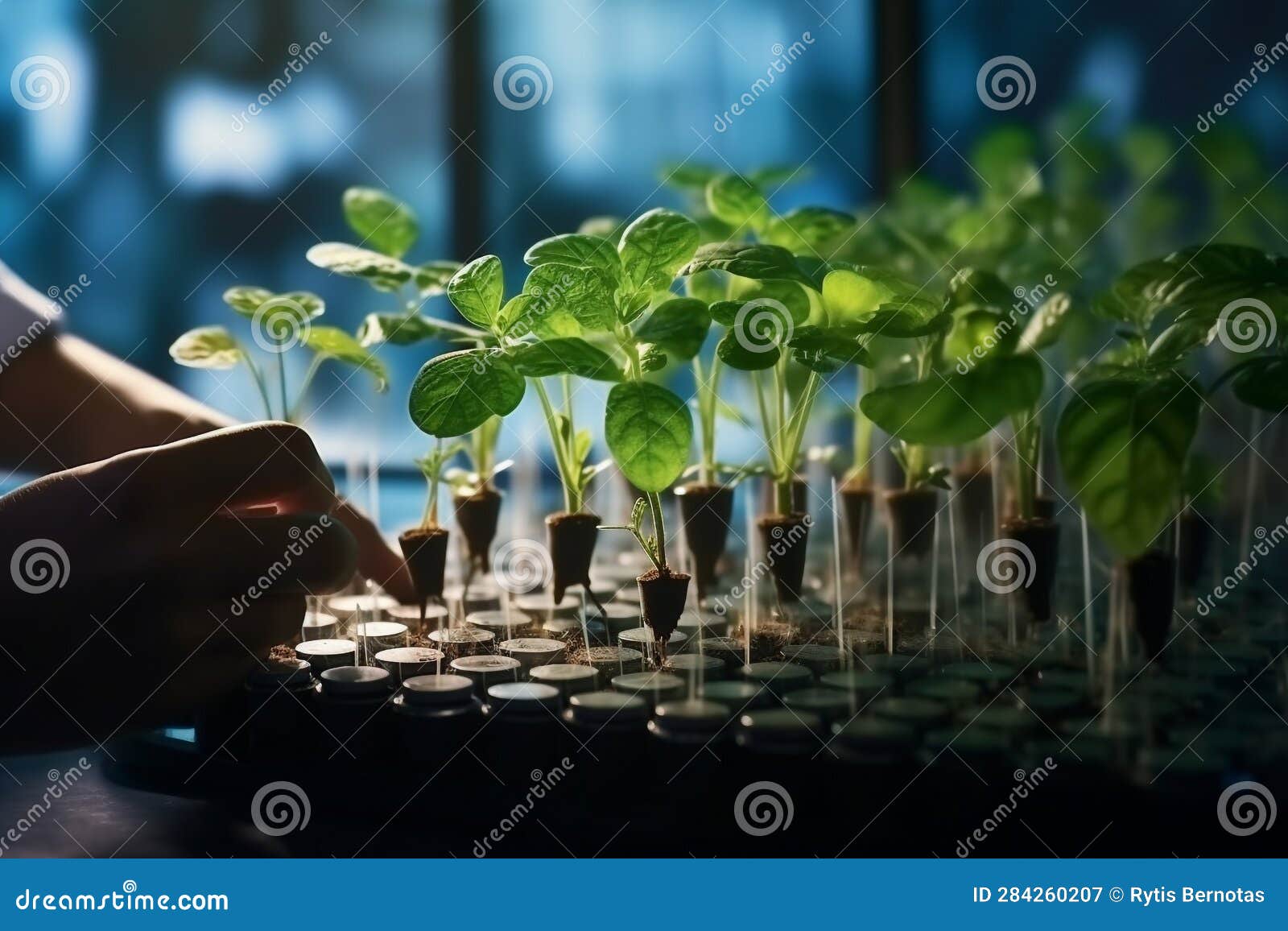 Growing and Studying Plants in Laboratory. Generative AI Stock ...