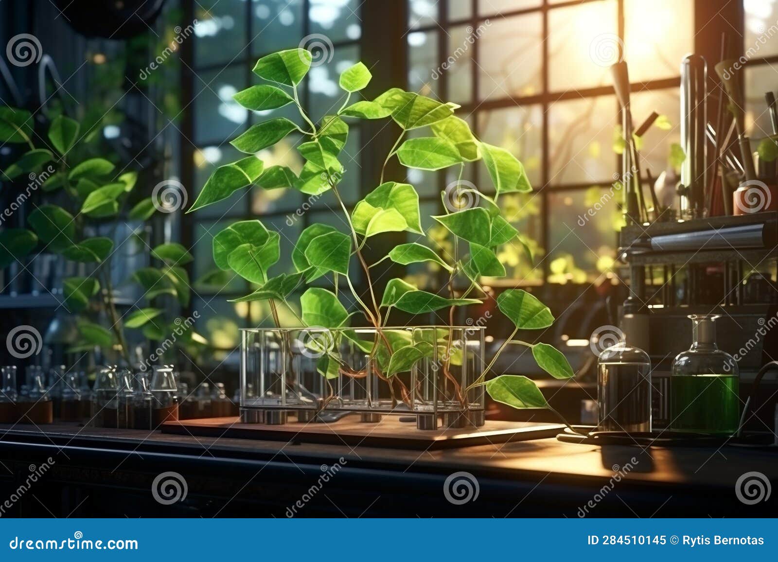 Growing and Studying Plants in Laboratory. Generative AI Stock ...
