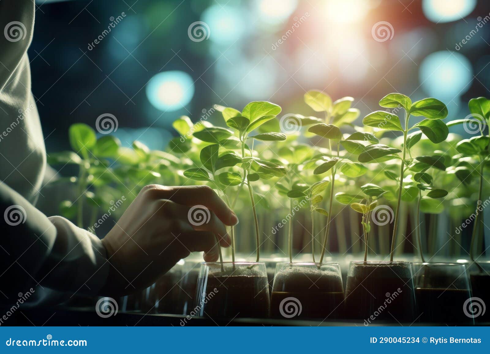 Growing and Studying Plants in Laboratory. Generative AI Stock ...
